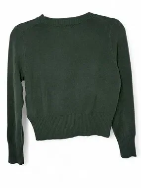 J. Crew | Sweaters | J Crew 0 Cashmere Cropped Sweater Xs Olive Green ...